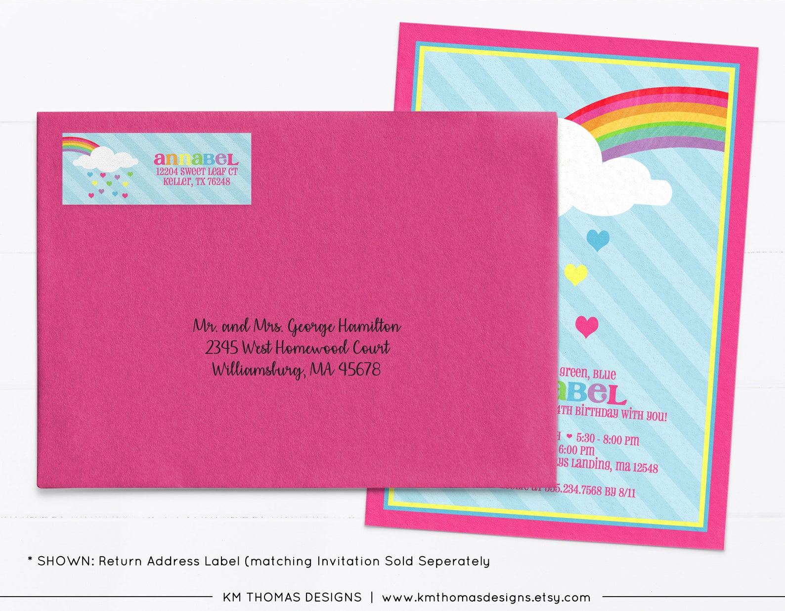 Printable Rainbow Return Address Label BD110 | Etsy