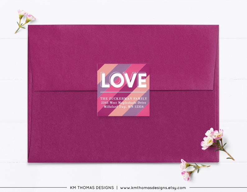 Red Valentine Return Address Label Printable Love Return Mail | Etsy