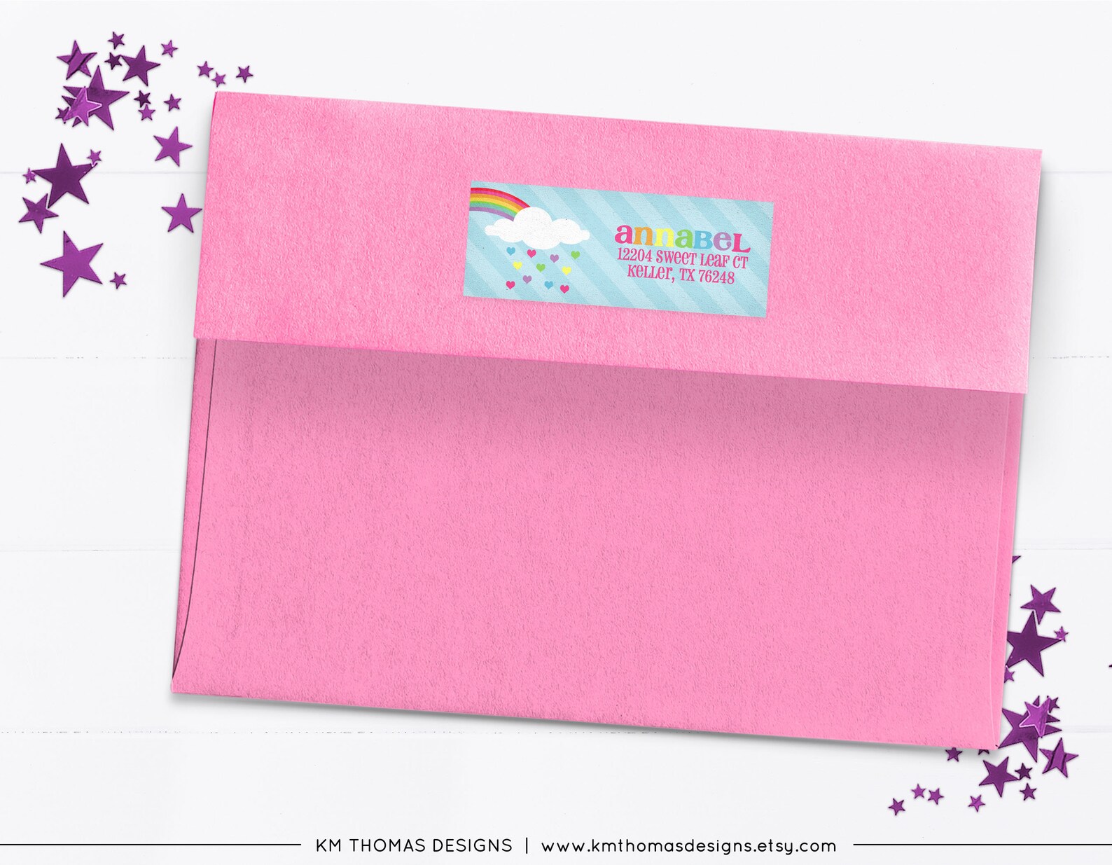 Printable Rainbow Return Address Label BD110 | Etsy