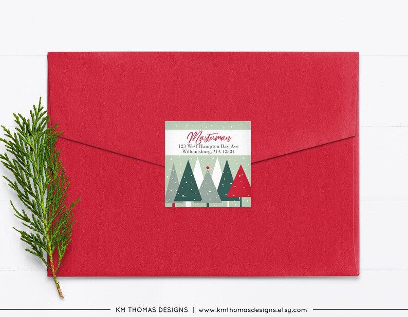 Christmas Return Address Label Printable Holiday Address | Etsy