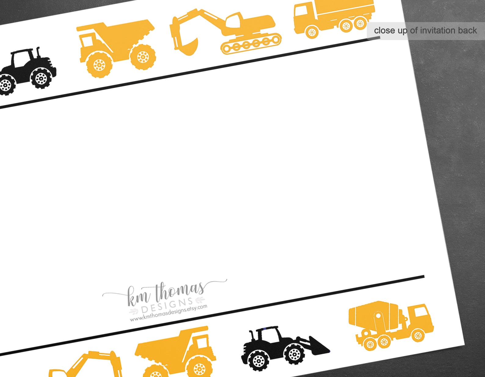 Construction Birthday Invitations With Photo, Excavator Birthday ...