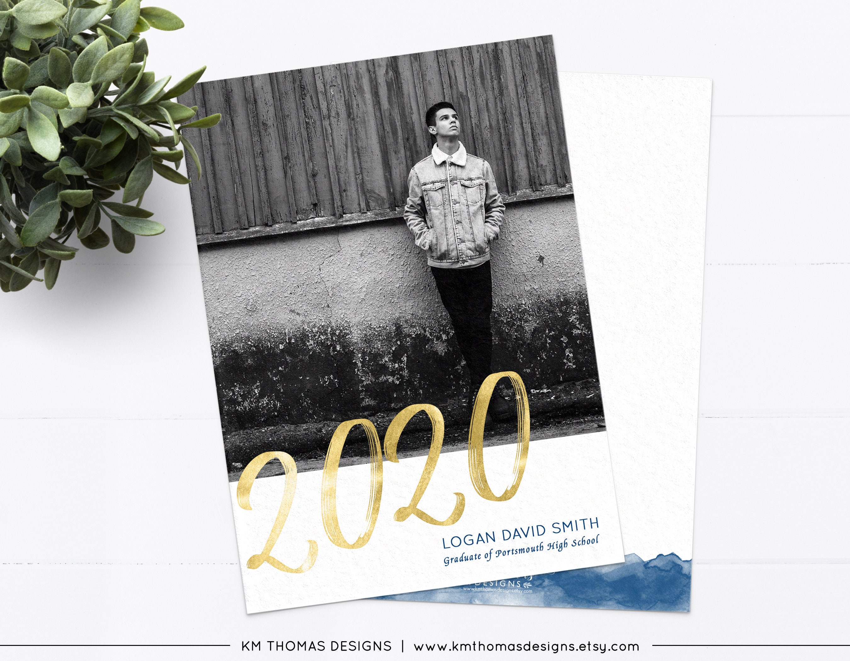 High School Graduation Photo Invitation Class of 2020 College | Etsy