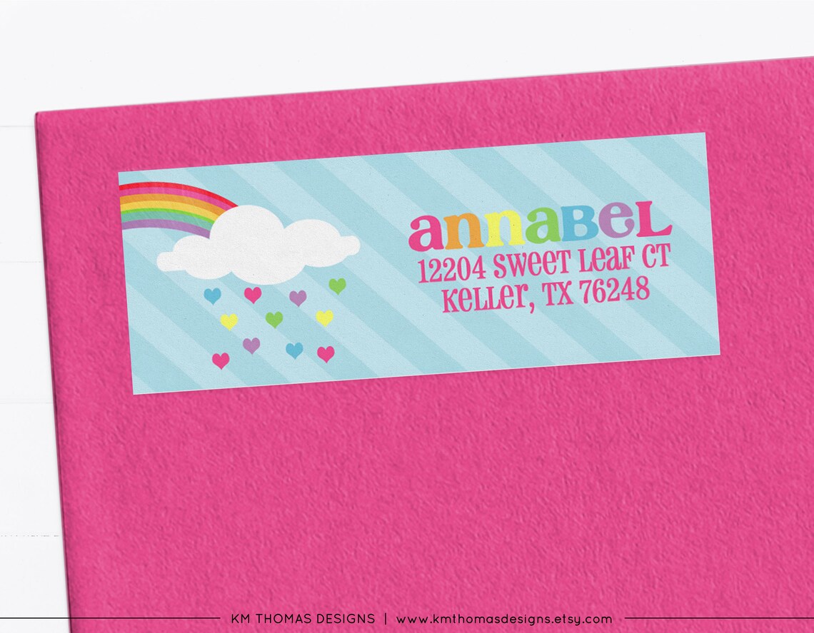 Printable Rainbow Return Address Label BD110 | Etsy