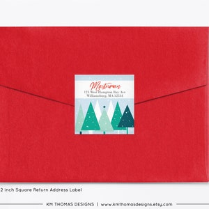Christmas Return Address Label Printable, Holiday Address Label Sticker ...