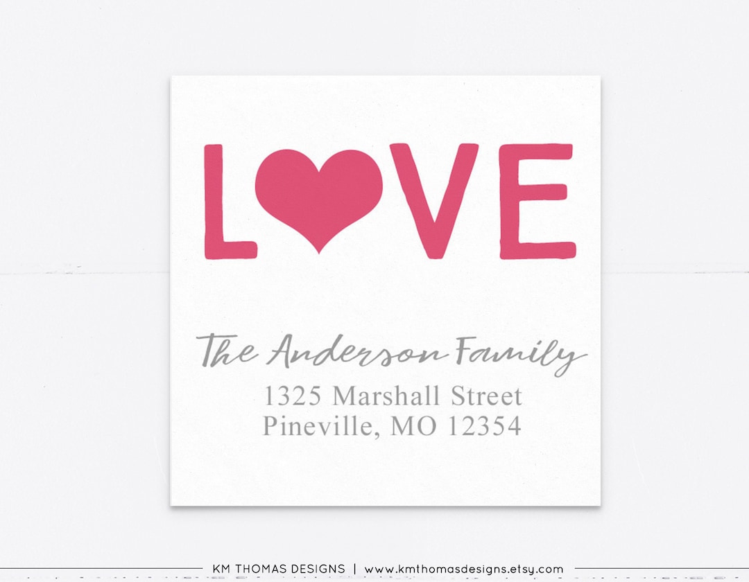 Pink Love Return Address Label, Printable Valentines Mailing Label ...