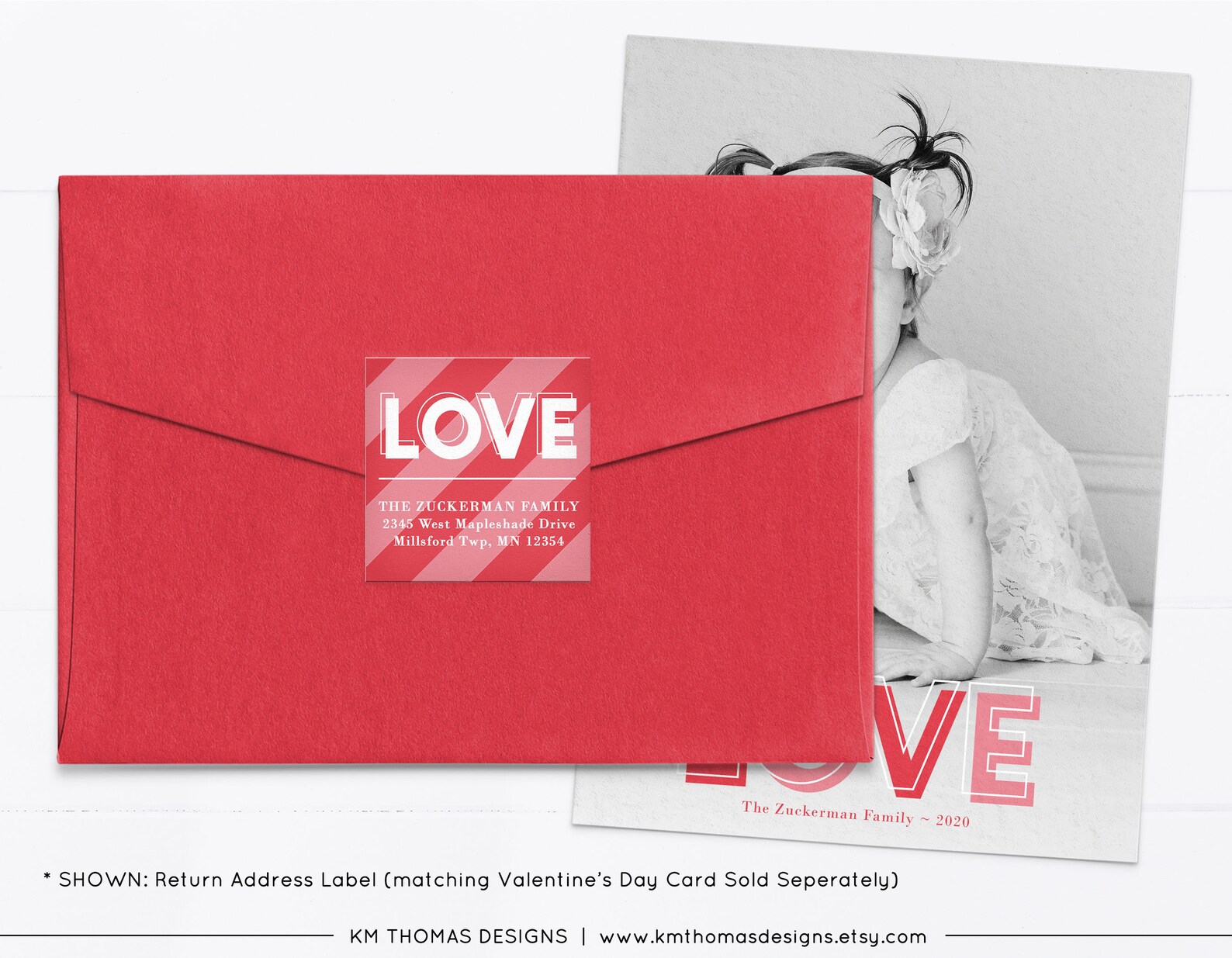 Red Valentine Return Address Label Printable Love Return Mail | Etsy
