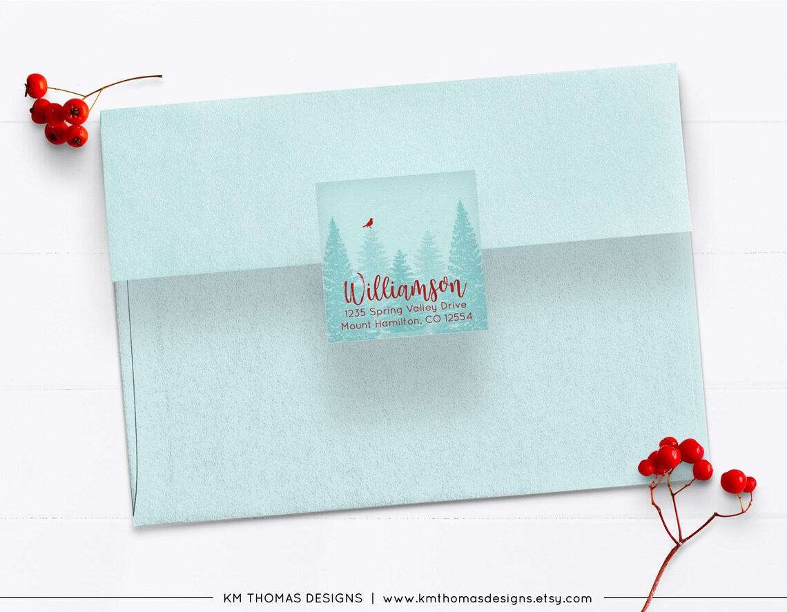 Christmas Tree Return Address Label Printable Holiday Address | Etsy