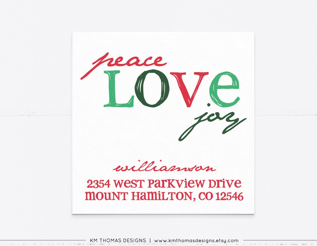 Personalized Family Address Label, Christmas Return Address Label ...