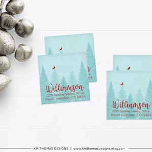 Christmas Tree Return Address Label, Printable Holiday Address Label ...
