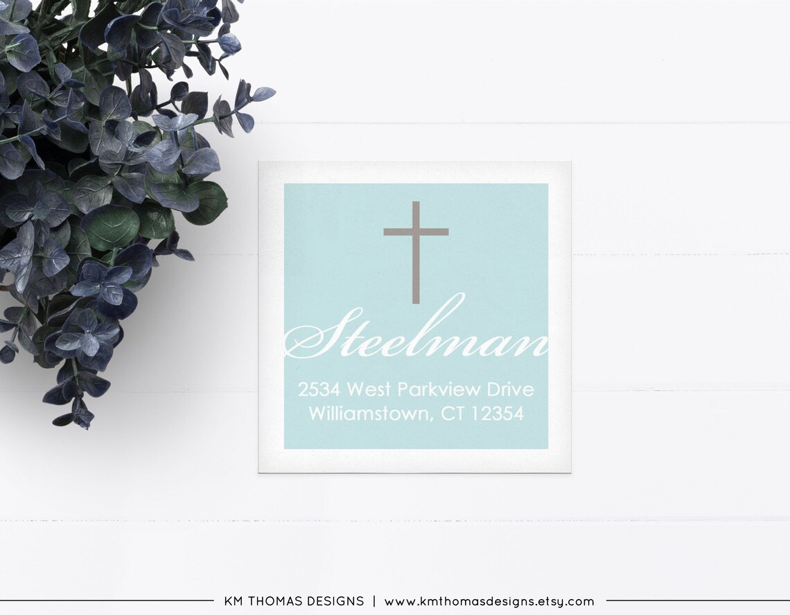 Printable Religious Return Address Label Personalized Address | Etsy