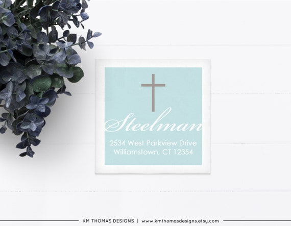 Printable Religious Return Address Label Personalized Address | Etsy
