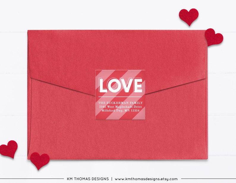 Red Valentine Return Address Label Printable Love Return Mail | Etsy