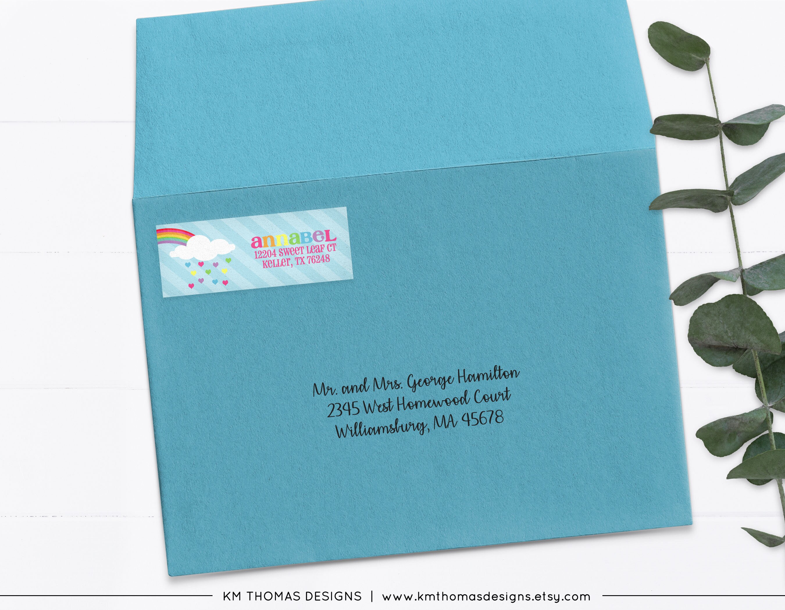 Printable Rainbow Return Address Label BD110 | Etsy