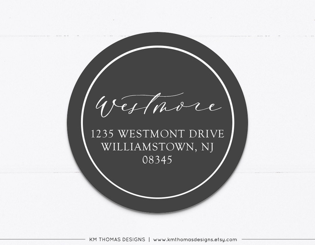Printable Address Labels Round, Christmas Return Address Label Gray ...