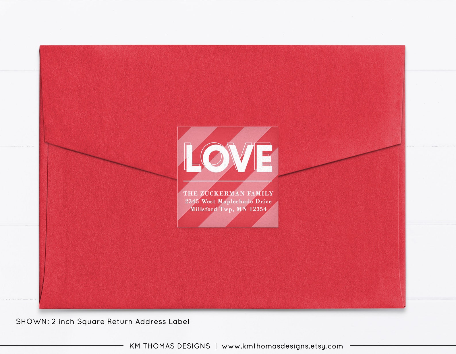 Red Valentine Return Address Label, Printable Love Return Mail Sticker ...