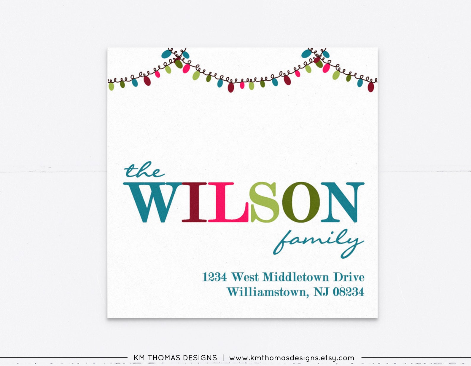 Printable Return Address Label Square Personalized Holiday | Etsy