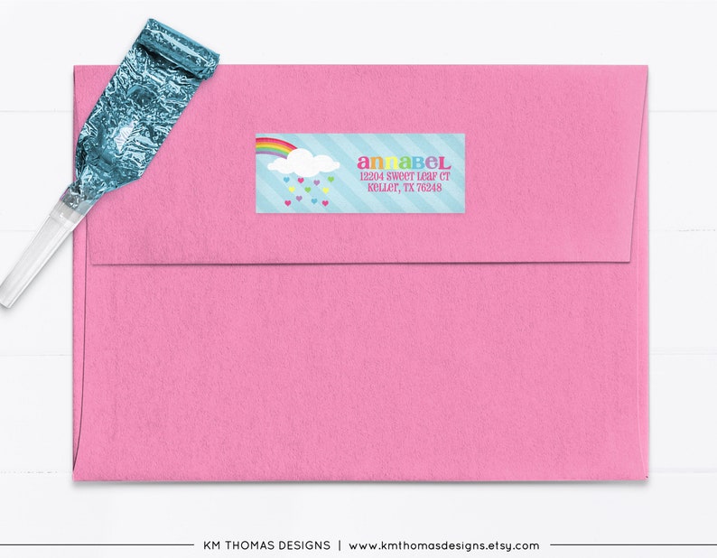 Printable Rainbow Return Address Label, BD110 - Etsy
