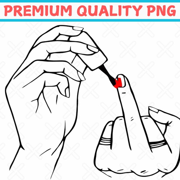 Middle Finger Red Polish Svg - Etsy