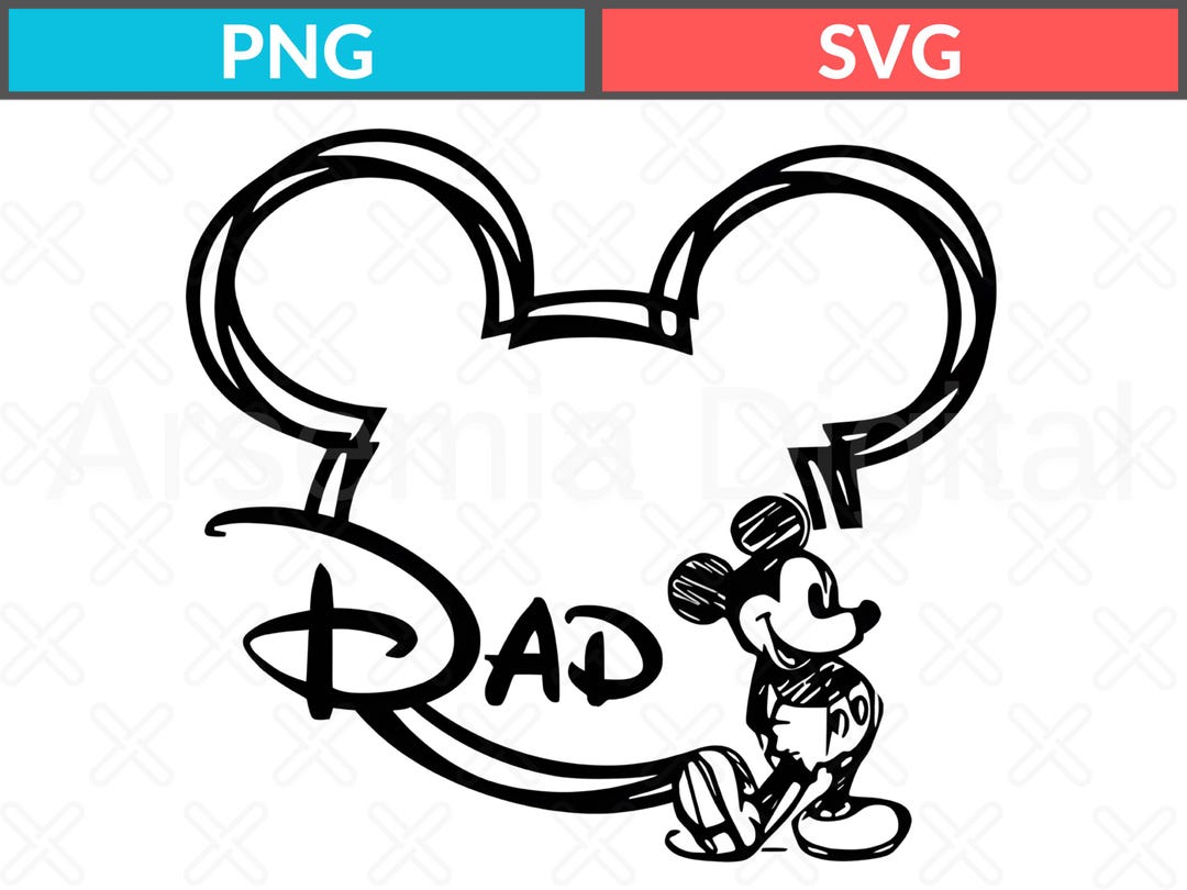 Dad Mouse Svg, Disney Dad Png, Mickey Mouse Dad Svg, Dada Png, Fathers ...
