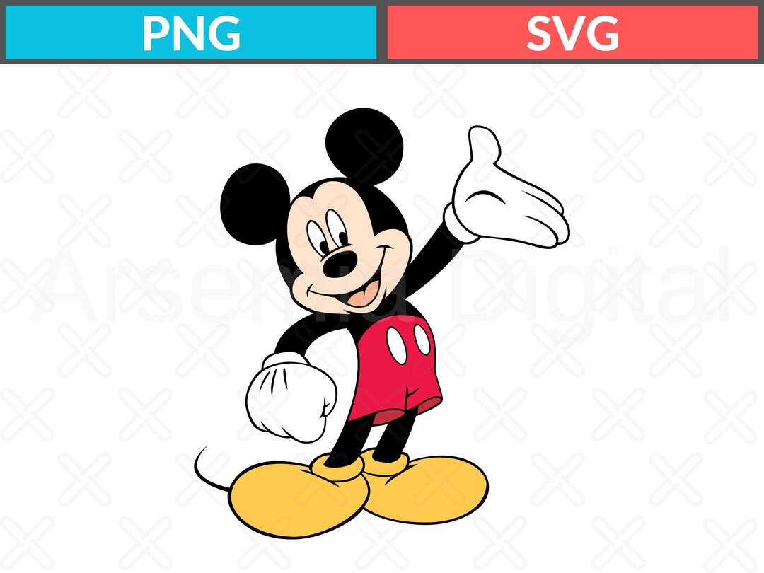 Classic Mickey Mouse Clipart | SVG PNG, Cartoon Character (digital ...