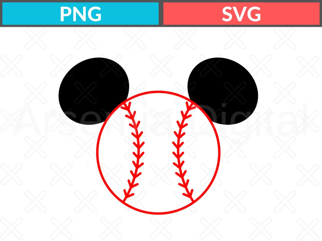 Mickey Baseball Svg / Mickey Head Football Png / Disneyland Svg ...