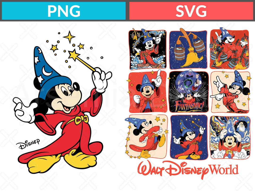Retro Disney Fantasia Movie Svg, Comfort Colors Fantasia Sorcerer ...