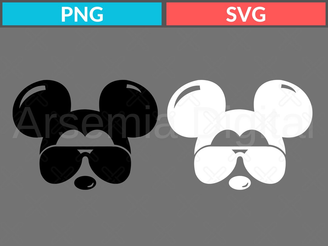 Mickey Svg, Disney Png, Mickey With Sunglasses Svg, Disneyland Png ...