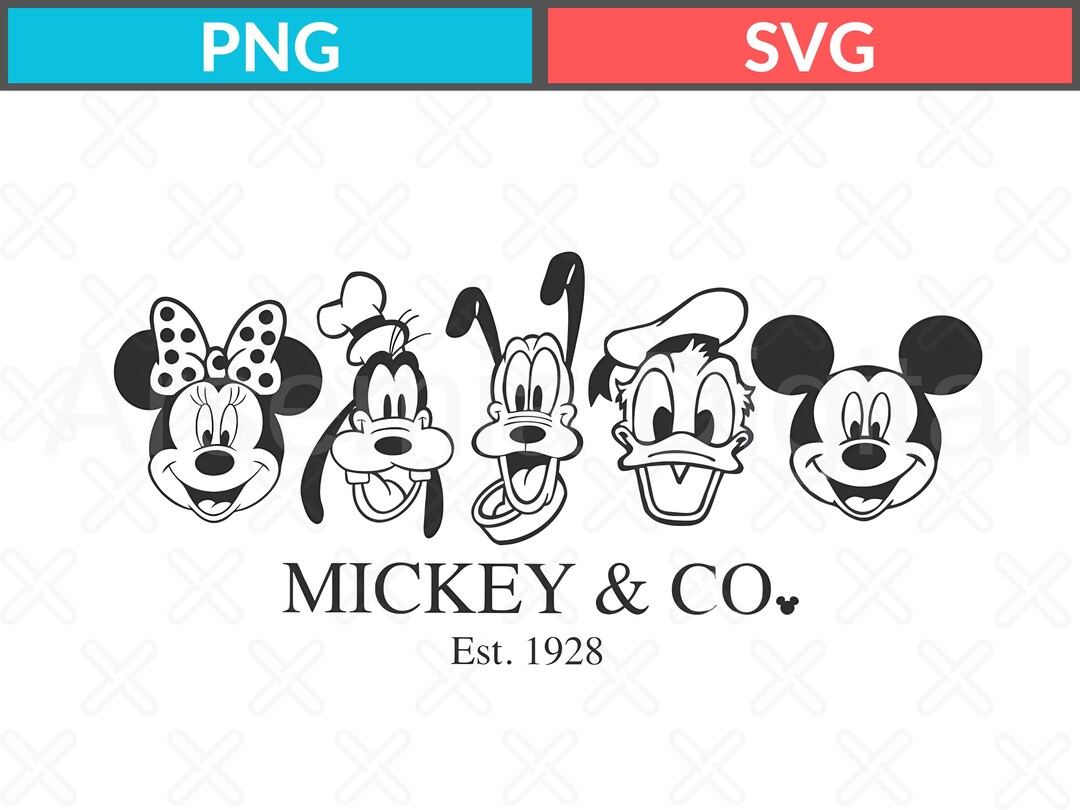 Mickey & Co. Est. 1928 SVG/PNG, Vintage Mickey Mouse Logo SVG Instant ...