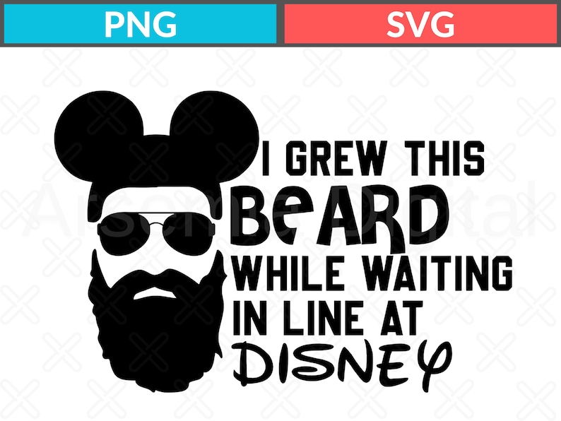 Disney Dad Beard SVG, Mickey Ears Man PNG (digital Download) - Etsy