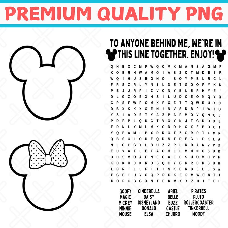 Theme Park Word Search - Etsy