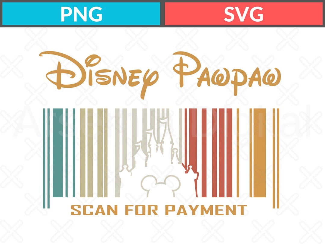 Disney Pawpaw Scan Barcode SVG PNG – Mouse Family Trip (digital ...