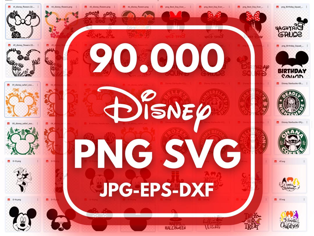 90.000 Disney SVG PNG EPS Jpg Dxf Big Bundle Todos os desenhos animados ...