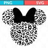 Leopard Print Minnie Mouse Head With Flower Crown DIGITAL DOWNLOAD PNG ...