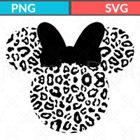 Leopard Print Minnie Mouse Head With Flower Crown DIGITAL DOWNLOAD PNG ...