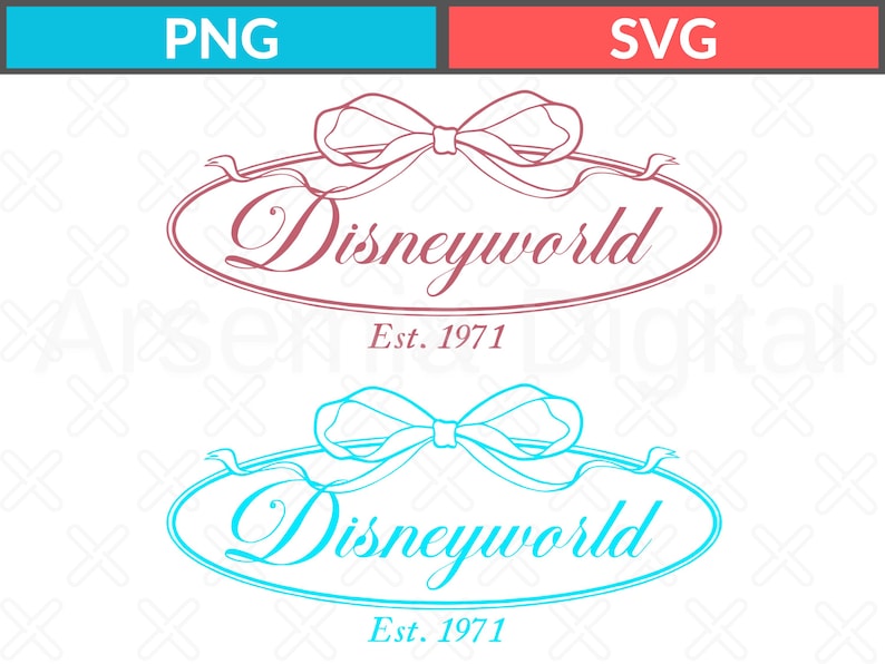 Disneyworld Est 1971 Bow SVG PNG, Girly Disney Trip Art (digital ...