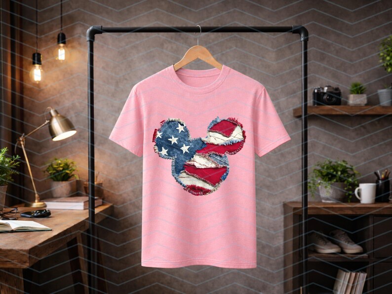 Mickey Mouse Faux Patchwork USA Flag SVG/PNG (digital Download) - Etsy UK