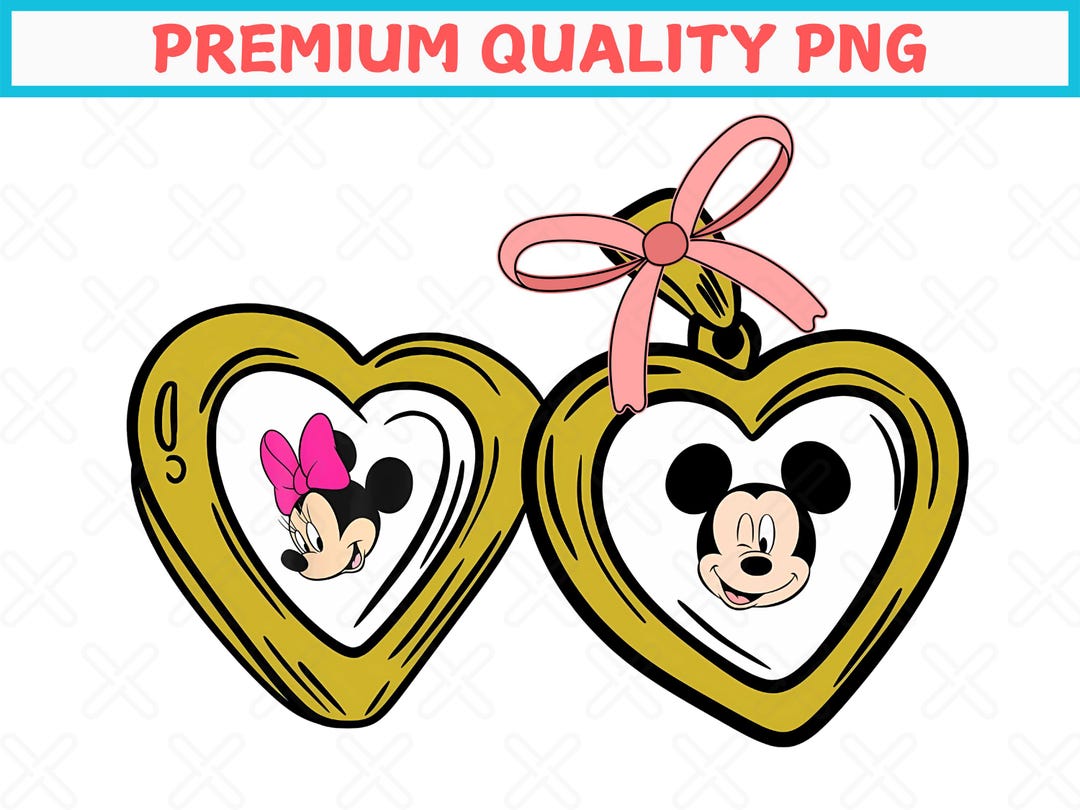 Mickey and Minnie Locket PNG: Disneyworld Y2K Design (digital Download ...