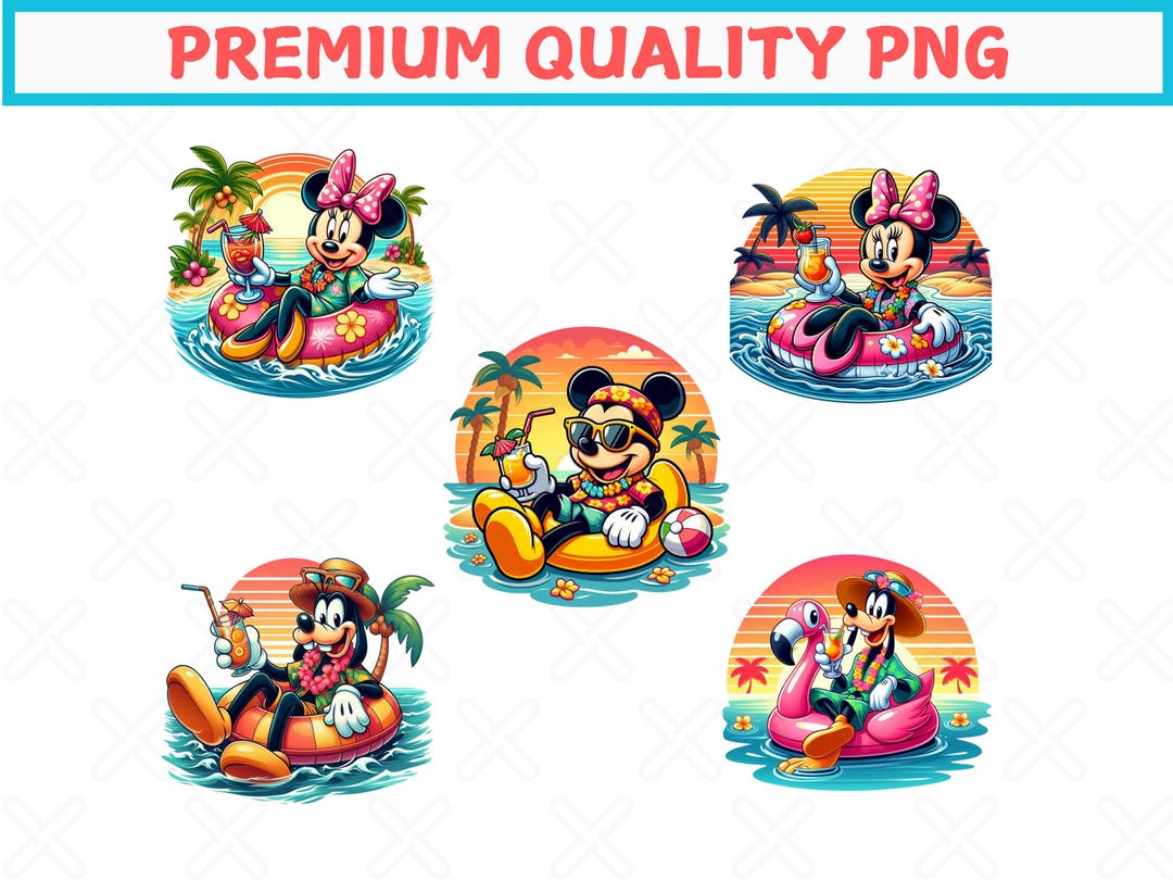 Summer Beach Vacation Minnie Mouse PNG - Tropical Minnie Mouse Digital ...