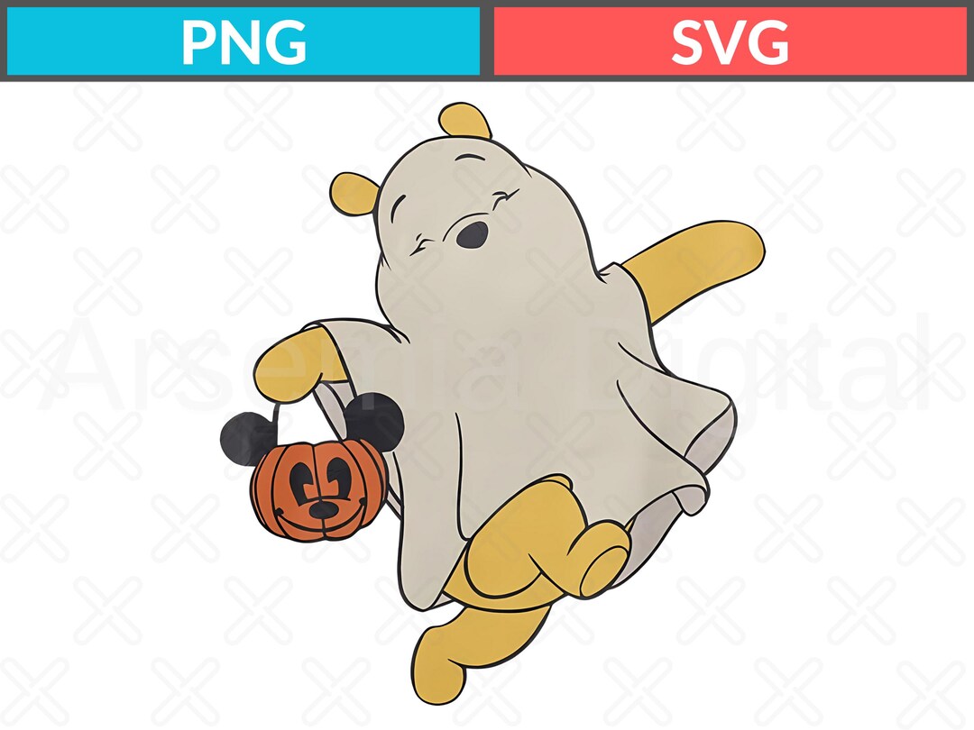 Halloween Winnie the Pooh SVG PNG, Halloween Ghost Svg, Spooky Vibes ...