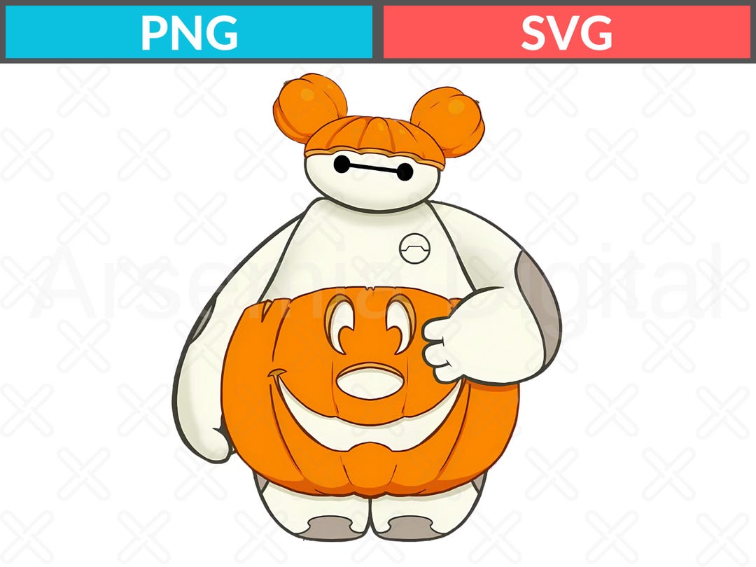 Disney Baymax Fall Svg Png, Pumpkin Baymax Png, Baymax Halloween Fall ...