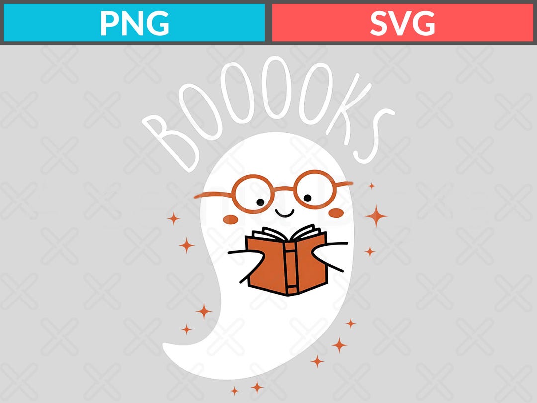 Booooks Svg Png Ghost Books Halloween Teacher Svg Halloween Reading Png ...