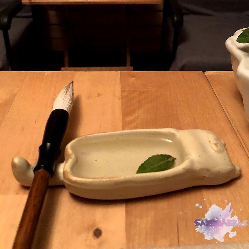 Paint Brush Holder, Paint Brush Cleaner, Watercolor Palette, Ceramic ...