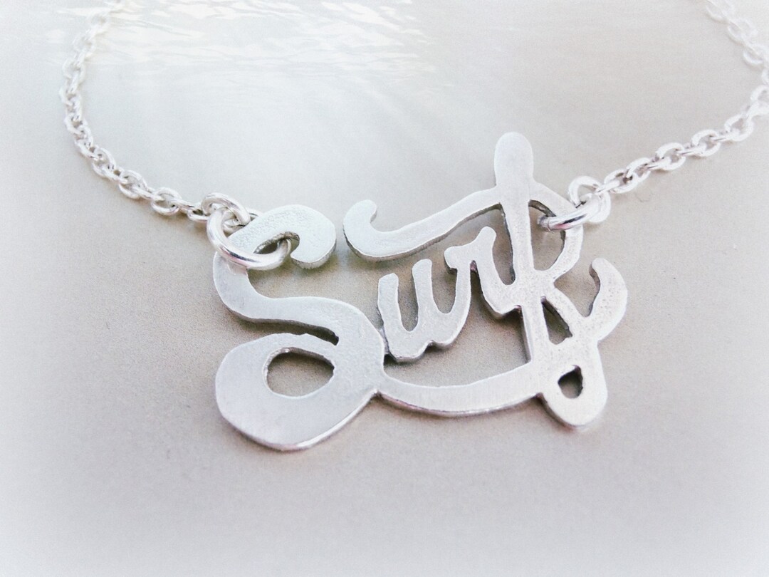 Surf Silver Jewelry - Surf Anklet - Calligraphy Custom Jewelry ...