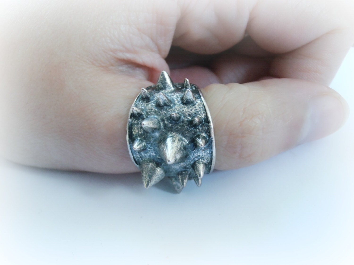 Spiked Urchin Ring Sterling Silver Thorn Silver Ring - Etsy