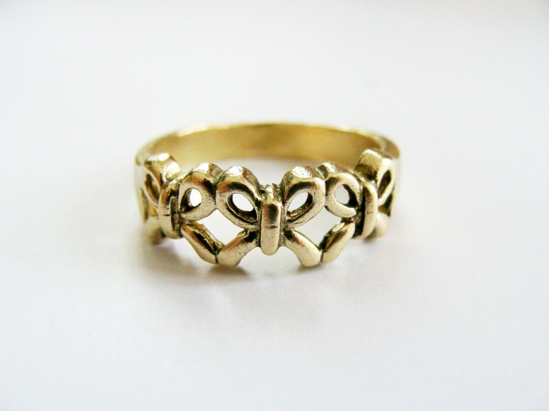 Bow Gold Ring - Brass Ring - Gold Bow Stack Ring - Bow Stack Ring ...