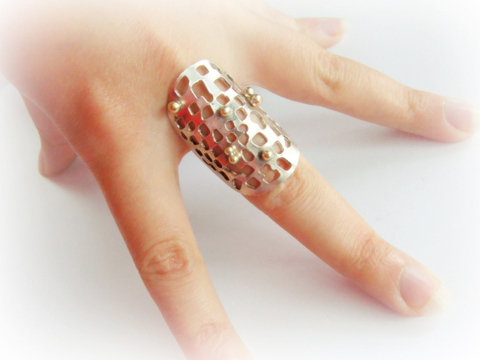 Modern Armor Ring Armor Ring Sterling Silver Half Finger - Etsy