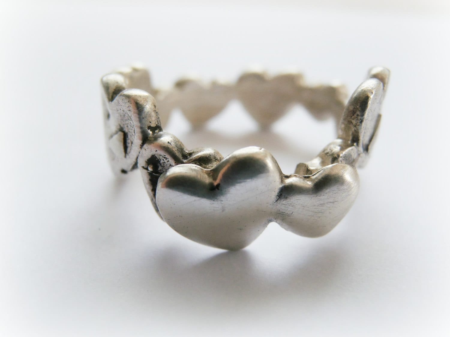 Ring of Hearts Sterling Silver Heart Ring Valentine Day - Etsy