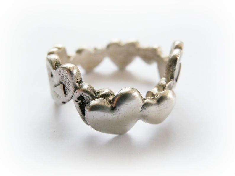 Ring of Hearts Sterling Silver Heart Ring Valentine Day | Etsy