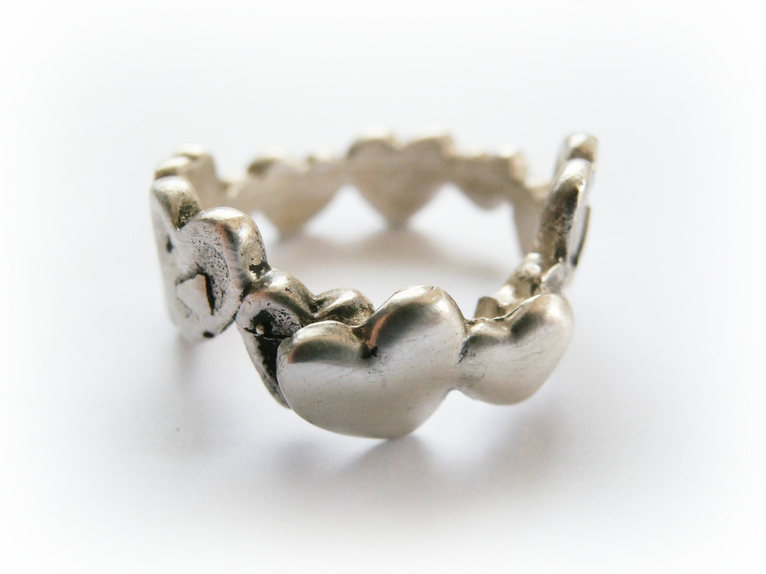 Ring of Hearts Sterling Silver Heart Ring Valentine Day | Etsy