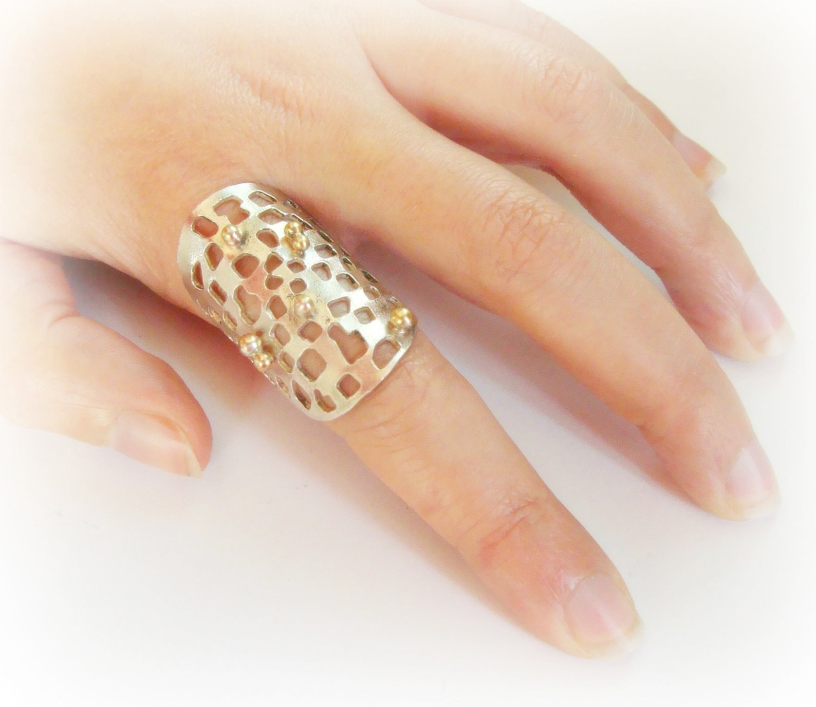 Modern Armor Ring Armor Ring Sterling Silver Half Finger - Etsy